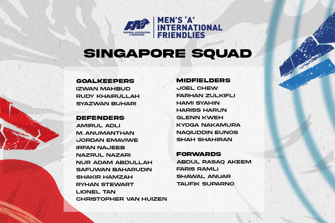 Sports: Squad for Singapore National Football Team for November ...